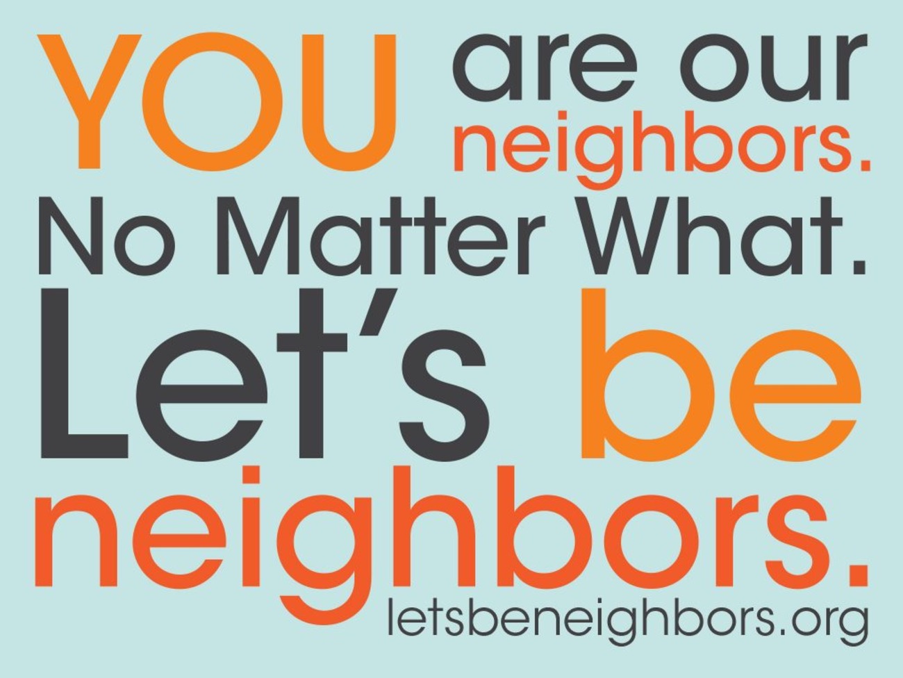 Thank You - Let's Be Neighbors